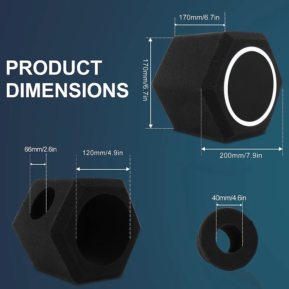 Professional Microphone Isolation Ball with 2-Layered Pop Filter, High Density Foam Great Noise Cancellation