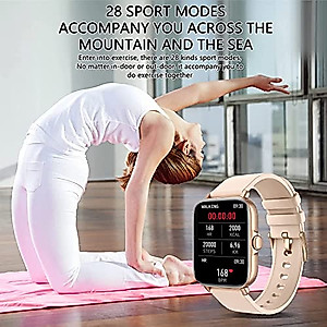 Ryscom Smart Watch for Woman Digital Social Networks Notifications Sports Luxury Casual Sports Call Bluetooth Calls Bluetooth goldesn Pink Notifications