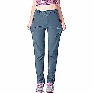 Rdruko Women's Hiking Pants Water-Resistant Quick Dry Outdoor Fishing Travel Walking Pants(Dusty Blue, US M)