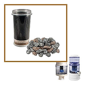 Filter Cartridge (1361) and Mineral Stones (1386) - Water System Components - Advanced Replacement for Gravity Water Filter Purifier System (1360)