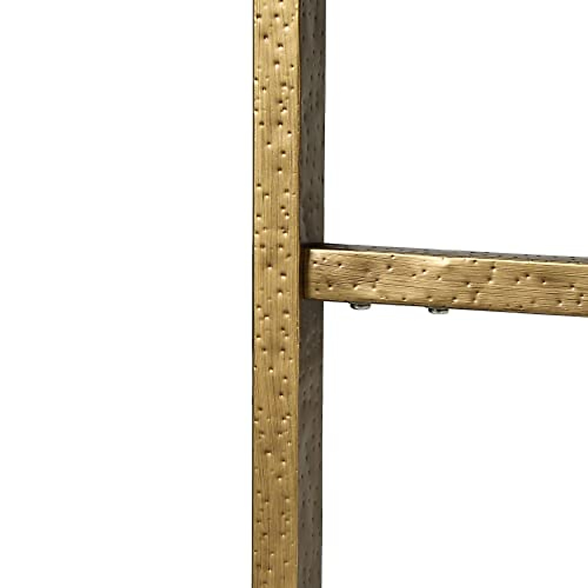 Uolfin Wood Dining Table with Oak Veneer and Distressed Gold Metal Legs, 60" L