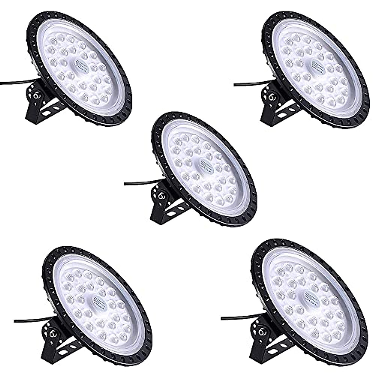 100W UFO LED High Bay Light Factory Warehouse Industrial Lighting 12000 LM 6000-6500K IP54 Warehouse LED Lights- High Bay LED Lights- Commercial Bay Lighting for Garage Factory Workshop Gym (5 PCS)