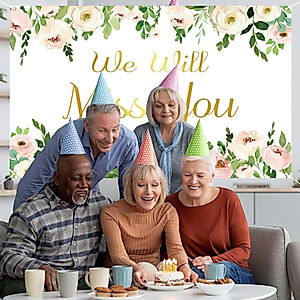 Vlipoeasn White Farewell Party Decorations, We Will Miss You Backdrop Banner, Goodbye Party Decorations for Coworker, Going Away Party Retirement Party Bye Office Work Graduation Party Decorations