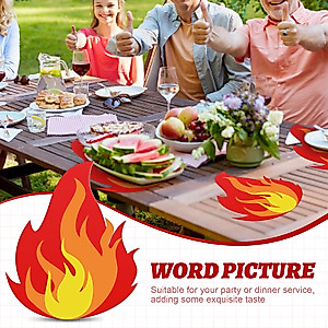 Tenceur 50 Pcs Fire Placemats Fire Party Supplies 10.9 x 9.2'' Disposable Fire Shaped Table Place Mats Fire Flame Placemats for Fire Truck Firefighter Birthday Party Decorations