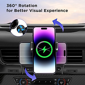 Anmeix for Magsafe Wireless Magnetic Car Charger Mount, Phone Wireless Magnet Car Charger Hands Free for Car Vent Fast Charging Mount Compatible with iPhone 14 13 12 Pro Max Series