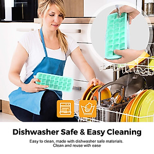 Humbee Ice Cube Tray, Soft Silicone Ice Tray with Lid, Flexible Stackable Ice Cube Trays for Freezer, 1-Inch Cubes (24 Cubes, White)