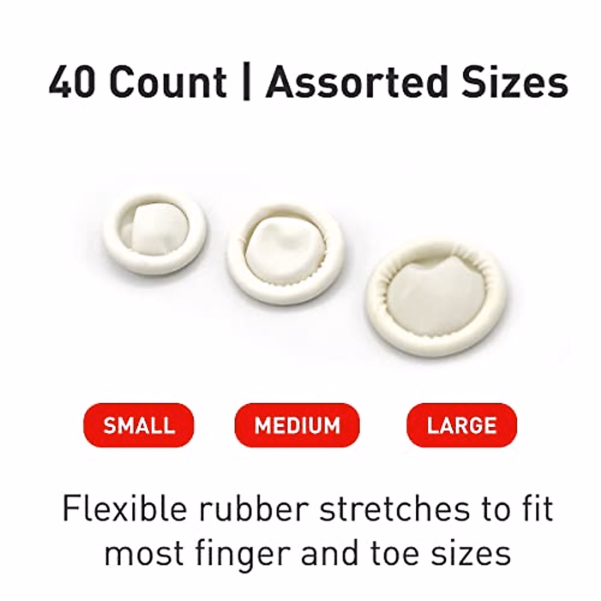 Acu-Life Finger Cots: 40 Count Rubber Protection for Wounds