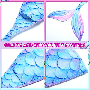 Yaomiao 24 Pack Mermaid Utensil Cutlery Holders Mermaid Tail Shape Pouch Bags Felt Silverware Holder Bag Silverware Organizer Utensil Sleeve for Knife Forks for Mermaid Birthday Party Supplies