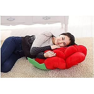 YILANLAN Flower Plush Rose Pillow Cute Decorative Flower Plush Cushion Cartoon Creative Cushion Sofa Pillow Bed Cushion (30 cm, Red)