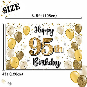 LASKYER Happy 95th Birthday Large Banner - Cheers to 95 Years Old Birthday Home Wall Photoprop Backdrop,95th Birthday Party Decorations.
