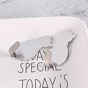 Zerodeko 16 Pack Adhesive Hooks Hat Hooks Hanger for Wall, Waterproof Stainless Steel Wall Hangers Sticky Hooks for Hanging Bathroom Kitchen Stick on Wall Hooks Cute Cat Shape