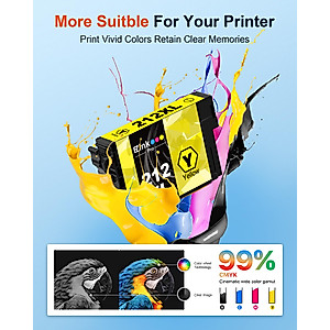 E-Z Ink Pro Remanufactured Ink Cartridges Replacement for Epson T212XL T212 212XL 212 XL to use with WF-2830 WF-2850 XP-4100 XP-4105 Printer (1 Black, 1 Cyan, 1 Magenta, 1 Yellow) 4 Pack