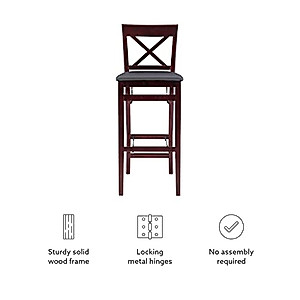 Linon Triena X Back Folding Bar Stool, Brown
