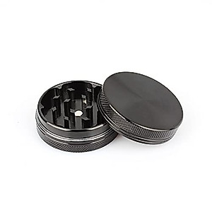 HOMVIDA Manual Spice Grinder - 2 inch Aluminum Portable Size with Magnetic Lid - Black