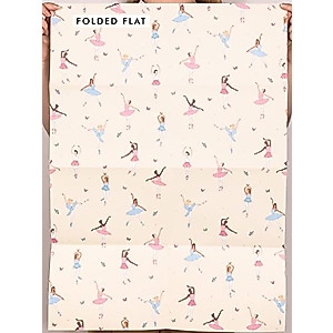 CENTRAL 23 - Ballerina Gift Wrap - 6 Sheets of Cute Wrapping Paper for Girls - Pink Blue Birthday Giftwrap - Pastel Butterflies for Kids - Pretty Ballet Dancers - For Women