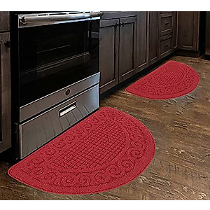 Kitchen Rugs for Floor 2 Piece 18”X30”, Non Skid Washable Kitchen Mats, Absorbent Standing Rug, Throw Rug,Half Circle Carpet for Sink,Laundry Room Area Kitchen Decor