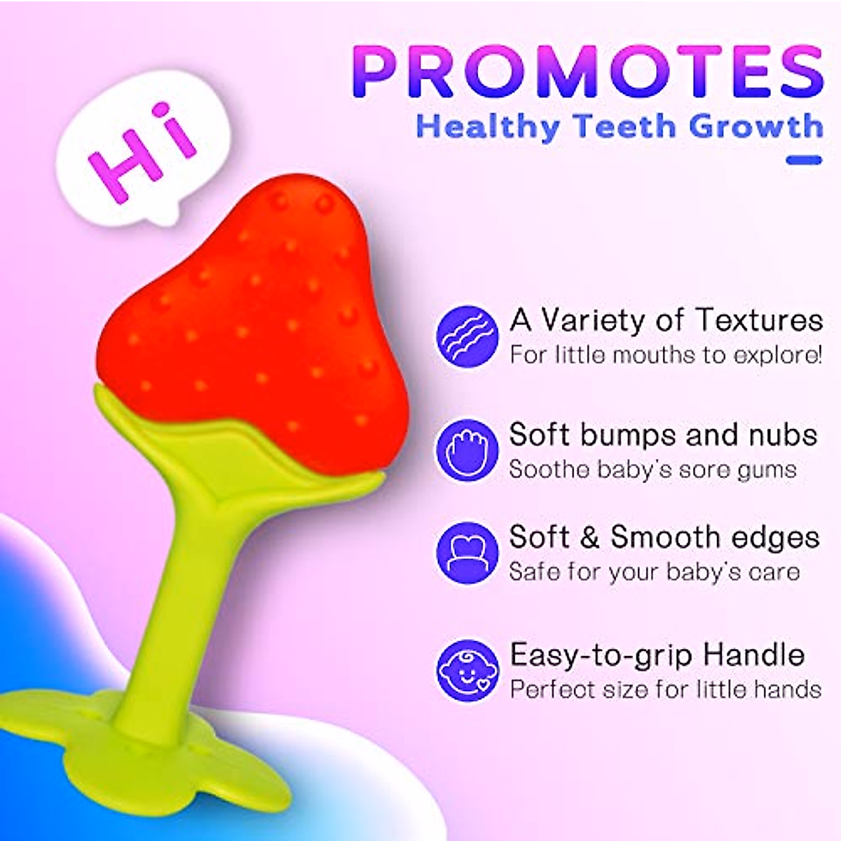 Teething Mittens for Baby (2 Pack) with Baby Teething Toys (3 Pack), Self Soothing Pain Relief Mitt, Silicone Baby Teethers, BPA-Free, Natural Organic Freezer Safe for Infants and Toddlers