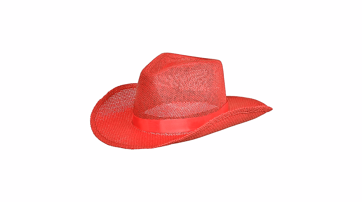 Bold Red Straw Cowboy Hat - Trendy Outdoor Accessory