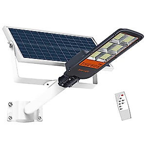 Gebosun 500W Solar Street Light，480 LED Dusk to Dawn Outdoor Lighting for Security, Solar Flood Light Motion Sensor Outdoor Light for Parking Lot, Yard, Garden,Patio, Driveway