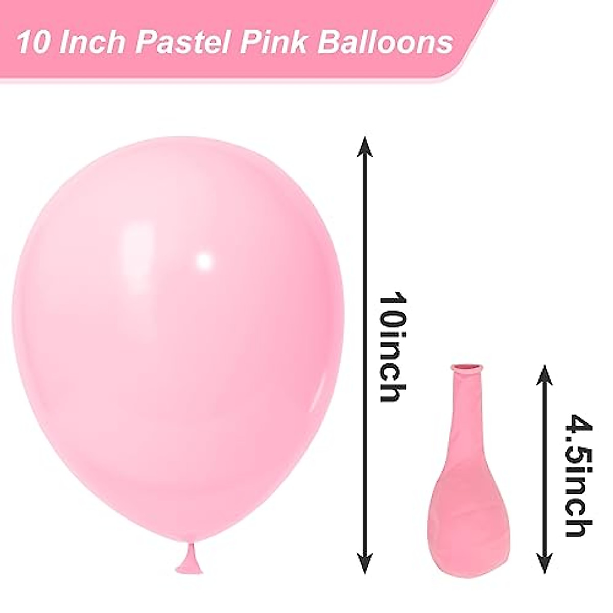 RUBFAC 70pcs Pastel Pink Latex Balloons, 10 Inch Helium Party Balloons, Latex Balloons for Balloon Garland Arch as Wedding, Birthday, Graduation, Baby Shower, Bridal Shower