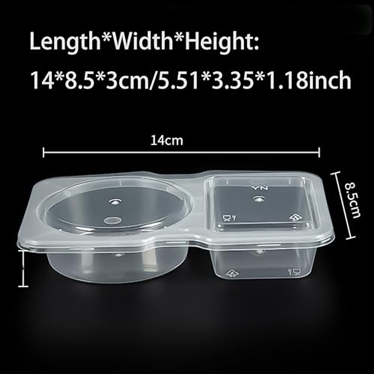 Reusable Snack Packs, Nut and Cheese Snack Containers, Reusable Snack Pack Containers, 2024 New Reusable Snack Container 2 Compartment,100PCS Double Compartment Condiment Container with Lids (50Pcs)