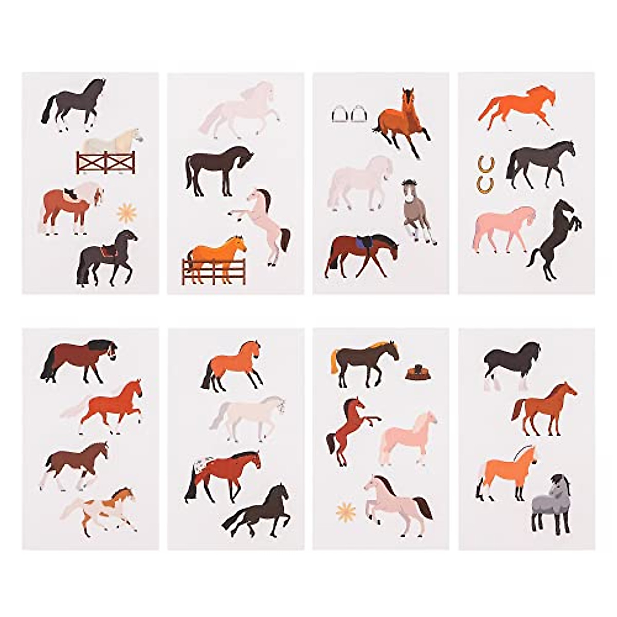 24 Sheets Horses Temporary Tattoos, Horses Birthday Decorations Party Favors
