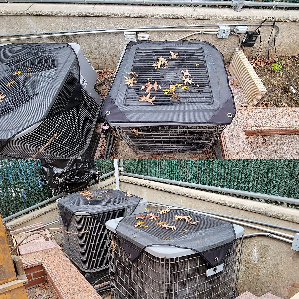 Air Conditioner Covers for Outside Units Central Top Universal Mesh Outdoor AC Unit Defender Heat Pump Conditioning Cover (32 x 32 inch), Black