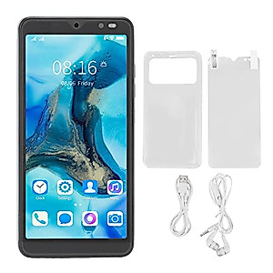 GOWENIC M12 Uitra 5.45in HD Screen Smartphone, 512MB RAM 4GB ROM Dual Sim Cell Phone, Face Recognition Dual SIM Dual Standby Mobile Phone, Built in 2200mah Lithium Battery, for Android 6 (Gray)