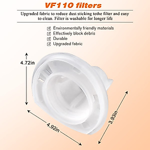 6 Pack VF110 Vacuum Filter-Compatible for Black and Decker Hand Vacuum Filter by Blutoget - Replaces CHV1410L CHV9610 CHV1210 CHV1510 CHV1410L32 HHVI315JO32 HHVI315JO42 HHVI320JR02 90558113-01