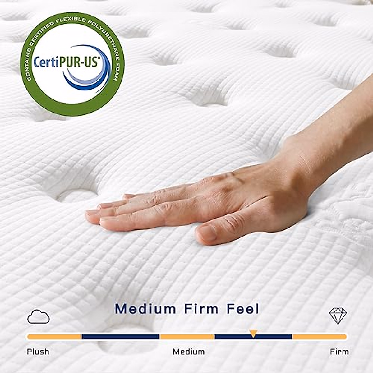 Vesgantti Queen Mattress 8 Inch Innerspring Multilayer Hybrid Queen Mattress - Ergonomic Design with Memory Foam and Pocket Spring Mattress Queen Size - Box Top Series Medium Firm Feel
