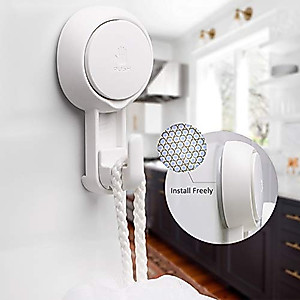 TAILI Suction Shower Caddy 2 Pack & Suction Hooks 4 Pack, Bathroom Shower Basket Wall Mounted Shower Organizer Shelf for Shampoo, Body Wash, Conditioner, Shower Accessories, Drill-Free Removable