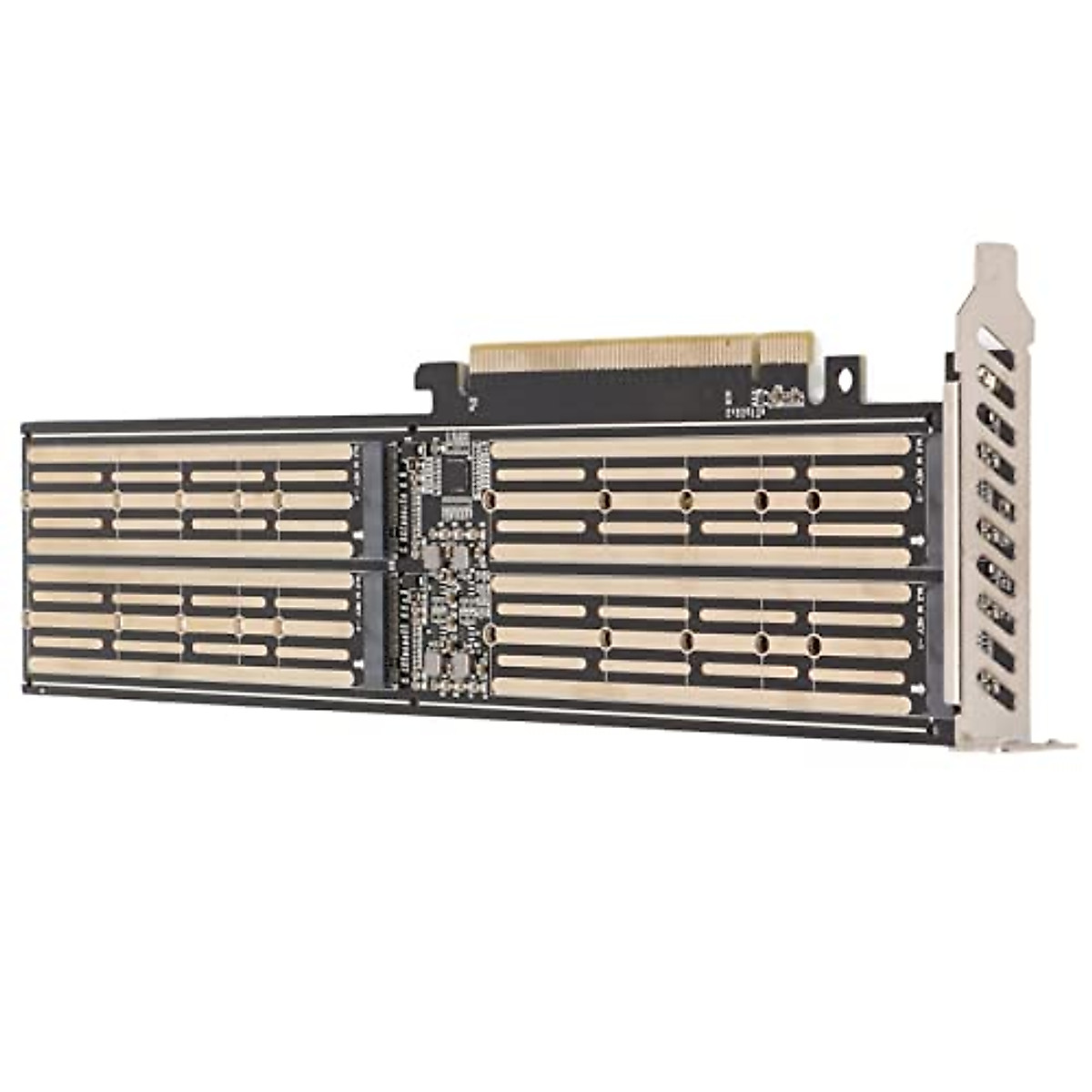 Adapter Card, Solid Structure NVME Expansion Card Stable Performance PCI‑E X16 4 for M.2 PCI‑E Device for SSD