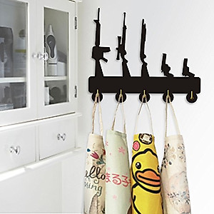 The Geeky Days Funny Gun Family Shape Design Coat Hooks Coat Hanger Firearms Weapons Key Hanger Key Hooks Rack Home Decor Modern Wall Hooks