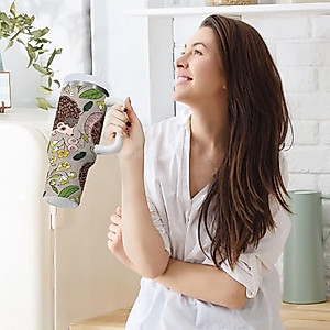 RPLIFE Adorable Hedgehogs Vintage Tan Coffee Tumbler, Stainless Steel Mug, Insulated Tumbler, Tumblers for Women