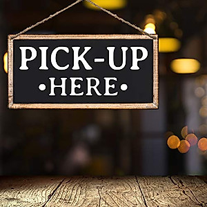 ATX CUSTOM SIGNS - Order Here and Pick Up Here Signs 2 Pack Black and White