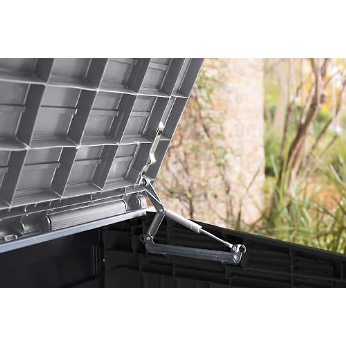 Keter 249319 Store it Out Nova Outdoor Garden Storage Shed, 32 x 71.5 x 113.5 cm, Dark Grey with Light Grey Lid