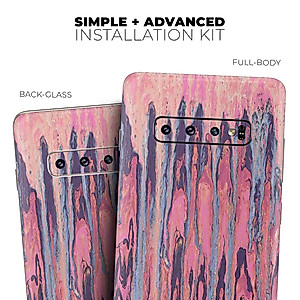 DesignSkinz Abstract Wet Paint Pink Sag Protective Vinyl Decal Wrap Skin Cover Compatible with The Samsung Galaxy S20 (Screen Trim & Back Glass Skin)