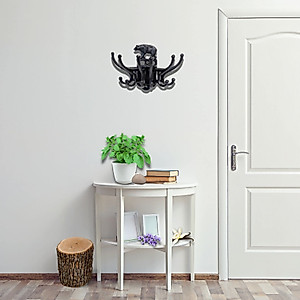 BestGiftEver Decorative Rustic Coat Hooks with Black Bear Accent - Free Spinning Movable Cast Iron Wall Hooks - Rustic Key Hook, Towel Holder, Bag and Coat Hanger for Wildlife and Woodland Theme.