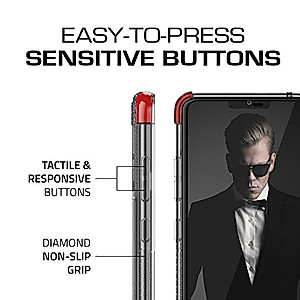 Ghostek Covert Hybrid Bumper Case Gel Corners Designed for LG G7 ThinQ - Red