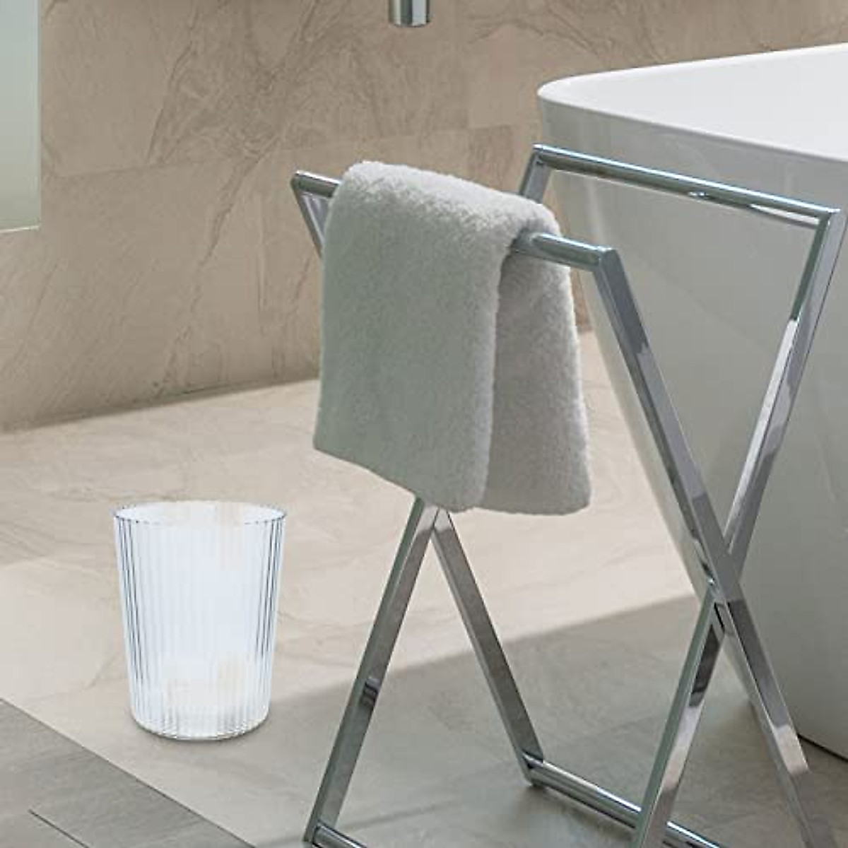 SEWACC Small Trash Can Transparent Plastic Waste Basket Round Garbage Can Container for Bathroom, Bedroom, Kitchen, College Dorm and Office