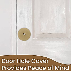 NU-SET Lock | Steel Plate Door Hole Cover | Door Lock Hole Cover with Brass Finish | Home Improvement & Door Hardware (Brass)