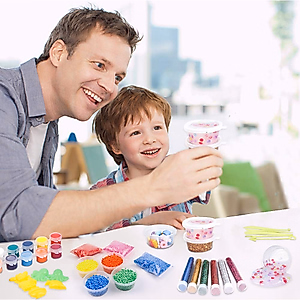 Slime Supplies Kit, 205 Pack Add Ins Slime Kit for Kids Girls Slime Making, Including Foam Balls, Glitter, Fishbowl Beads, Charms, Clear Containers by WINLIP