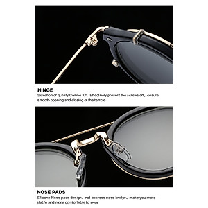Dollger Double Lens Clip On Sunglasses Non-flip Lens Round Steampunk Style Glasses for Men Women