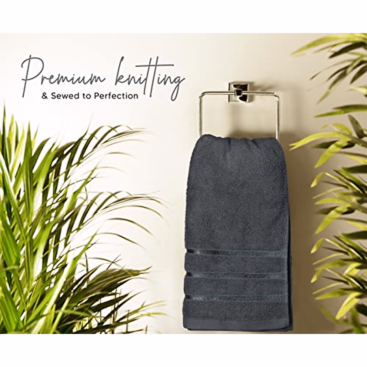 Utopia Towels - 6 Pack Viscose Hand Towels Set, (16 x 28 inches) 100% Ring Spun Cotton, Ultra Soft and Highly Absorbent 600GSM Towels for Bathroom, Gym, Shower, Hotel, and Spa (Grey)