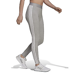adidas Women's Essentials 3-stripes Leggings, Medium Grey Heather/White, XX-Large
