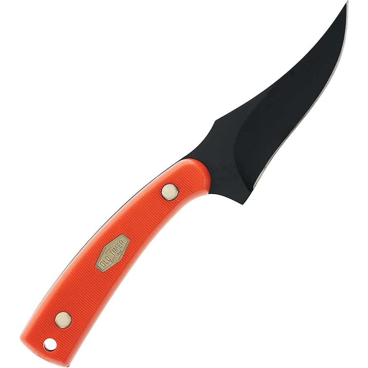 BTI TOOLS Old Timer 152OTO Sharpfinger 7.1in S.S. Full Tang Fixed Blade Knife with 3.3in Clip Point Skinner Blade, Belt Sheath Orange