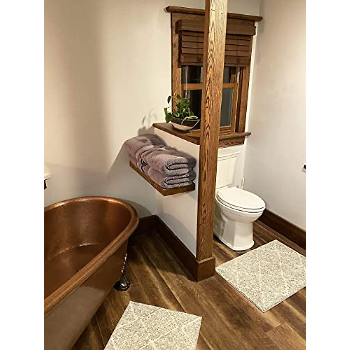 Joel's Antiques Floating Wall Shelf - 36-Inch Wood Decor & Shelving for Bathroom, Kitchen, Living Room, & Farmhouse - Wall-Mounted Rustic Stand, Wooden Hanging Display - Medium Brown, 36" x 10" x 2"