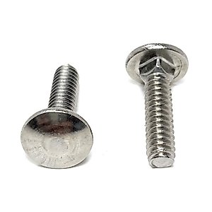 10-24x3/4 Carriage Bolts Stainless Steel 18-8 (25 Pieces)
