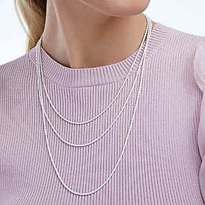 Amazon Essentials Sterling Silver Diamond Cut Rope Chain Necklace, 20" (previously Amazon Collection)