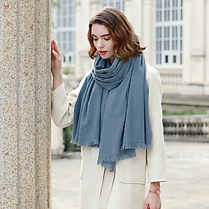 RIIQIICHY Pashmina Shawl Wraps for Women Scarf for Wedding Large Winter Blue Scarves Soft Shawls and Wraps for Evening Dresses